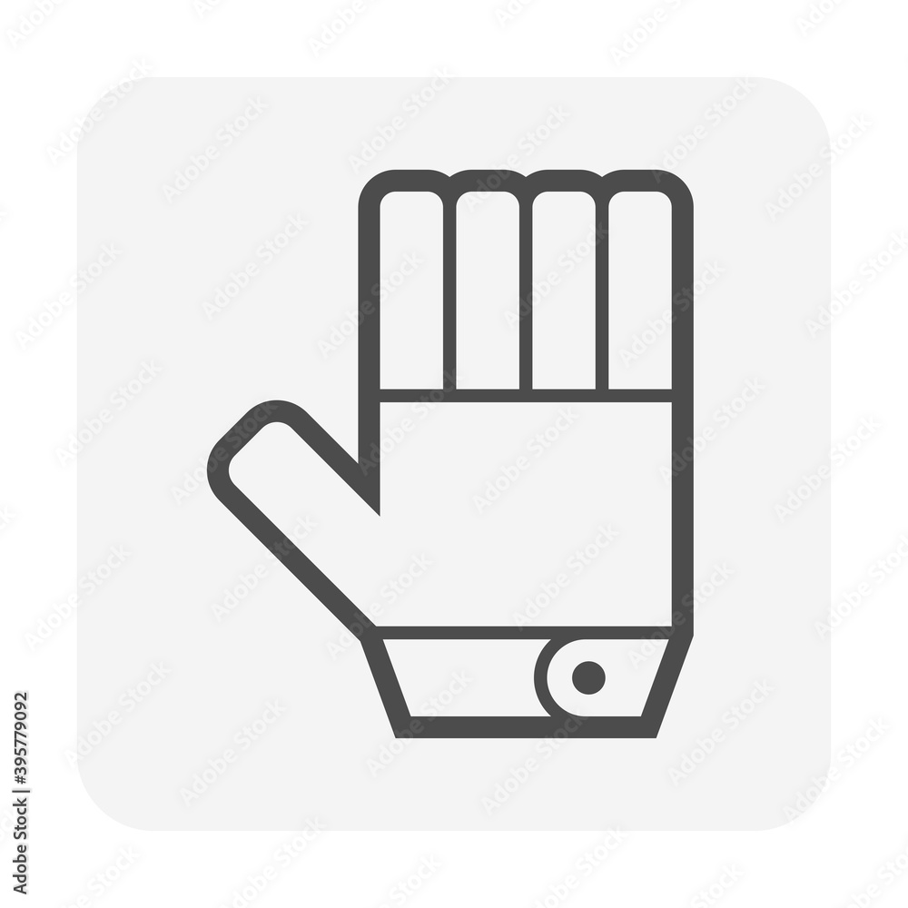 Vektorová grafika „Leather gloves or welding gloves vector icon. Item ...