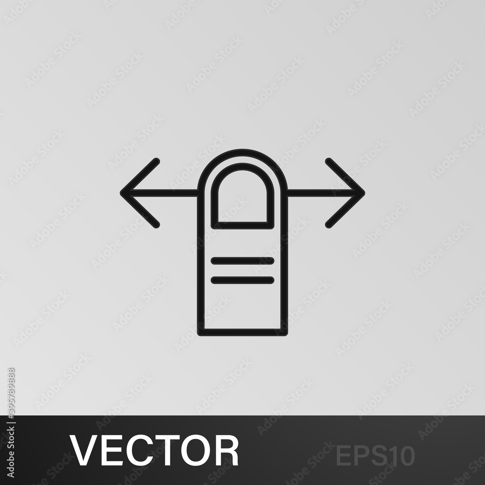 Finger, gesture, hand, horizontally, one, swipe outline icons. Can be ...
