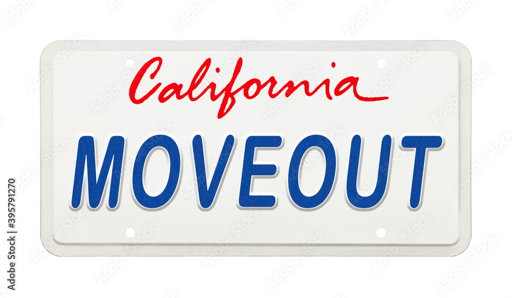 California Move Out License Plate Stock Photo | Adobe Stock