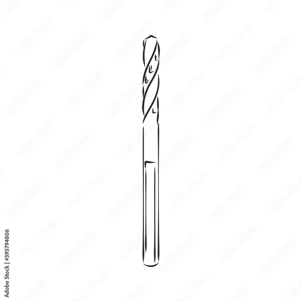 drill bit vector sketch illustration. Vector illustration for posters ...