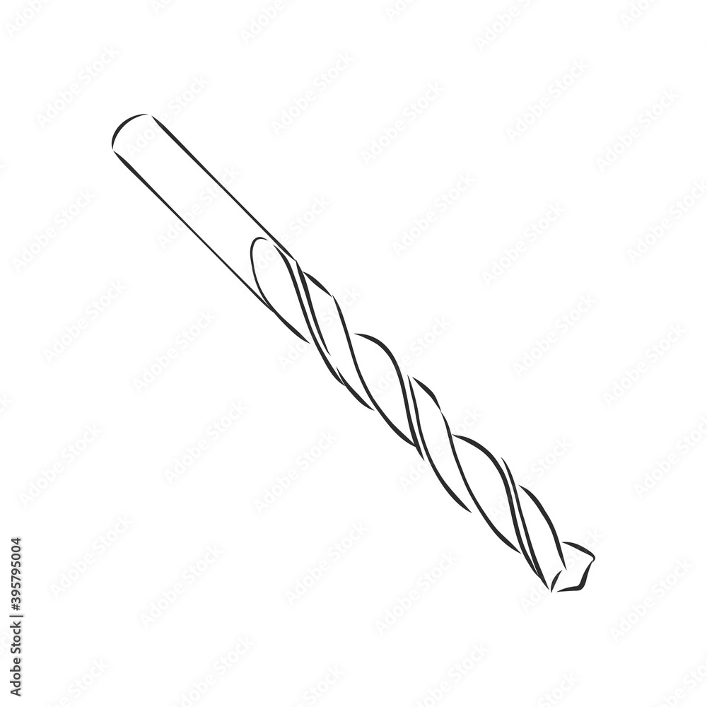 drill bit vector sketch illustration. Vector illustration for posters ...