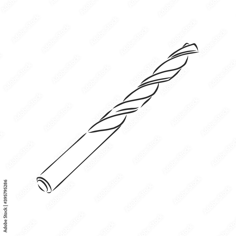drill bit vector sketch illustration. Vector illustration for posters ...