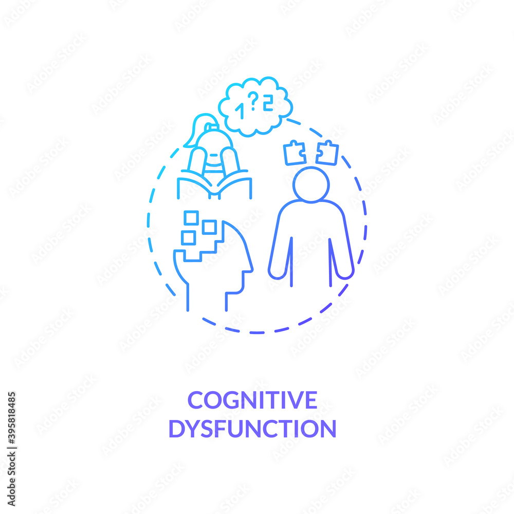 Cognitive dysfunction concept icon. CFS symptom idea thin line ...