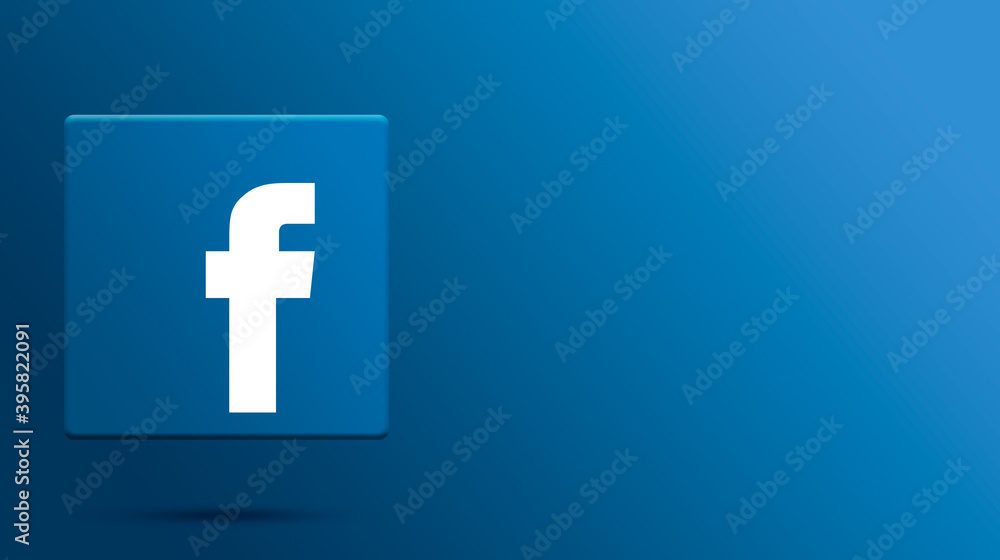 Facebook logo icon on platform 3d rendering background Stock ...