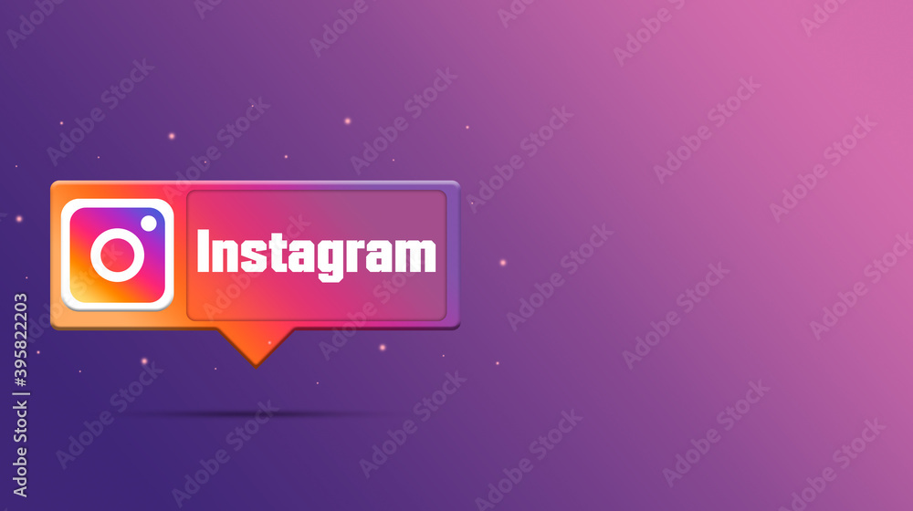 Instagram logo with the title on speech bubble icon 3d rendering ...