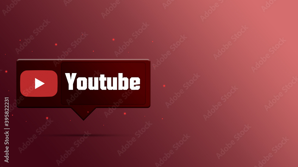 Youtube logo with the title on speech bubble icon 3d rendering ...