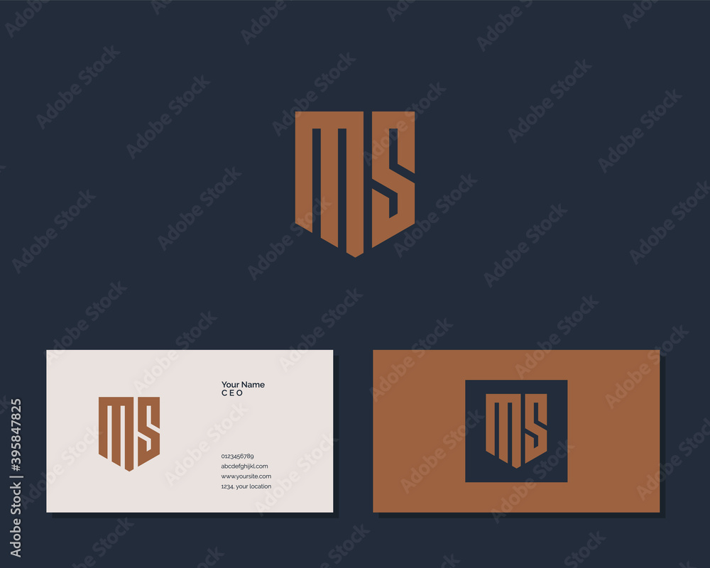 Letter M S logo design. creative minimal monochrome monogram symbol ...