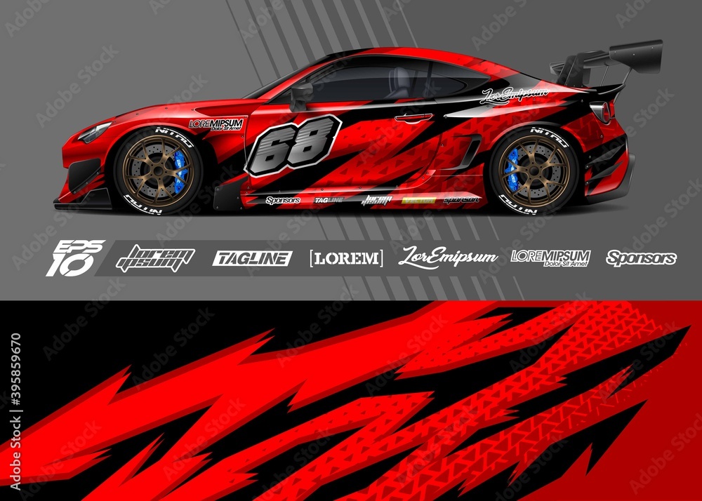 Car wrap decal designs. Abstract racing and sport background for racing ...