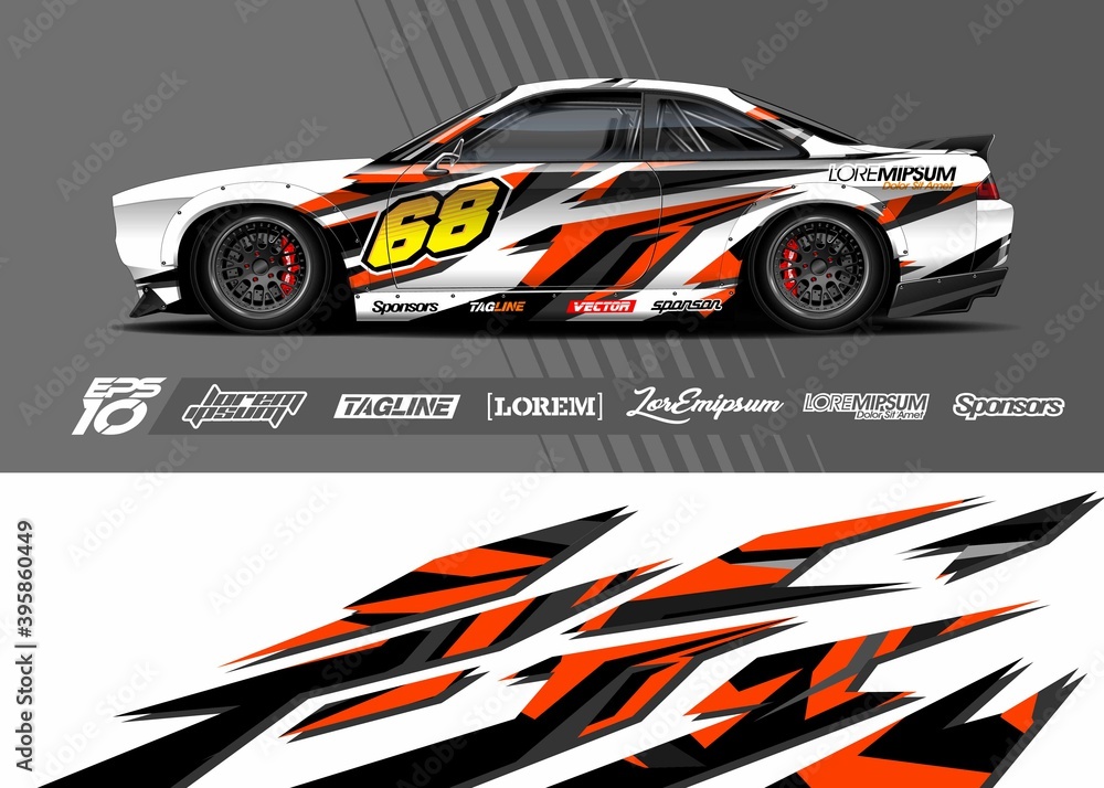 Car wrap decal designs. Abstract racing and sport background for racing ...
