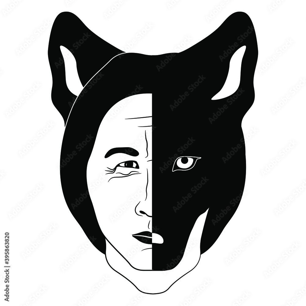 Native American Indian mythology. Coyote man. Trickster animal totem ...