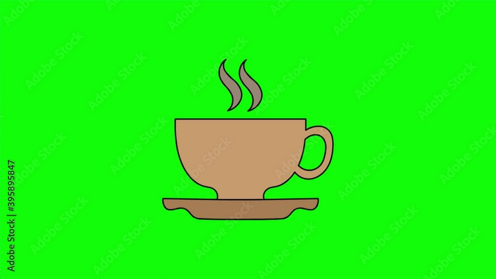 coffee green screen animation. chroma key motion graphics Stock Video ...