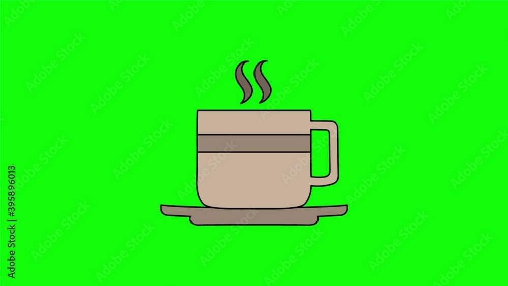 coffee green screen animation. chroma key motion graphics Stock Video ...