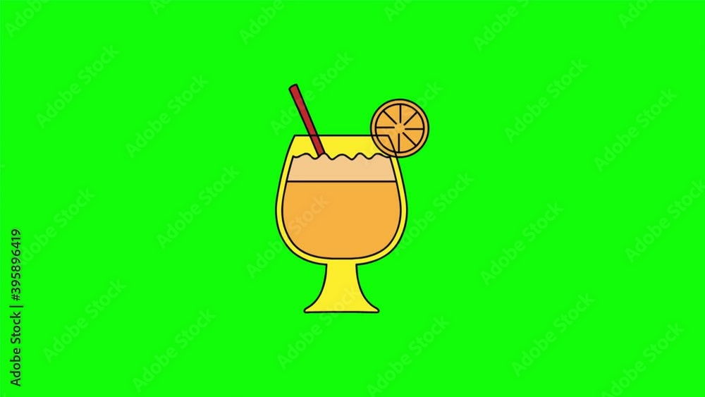 soft drink green screen animation. chroma key motion graphics vídeo do ...