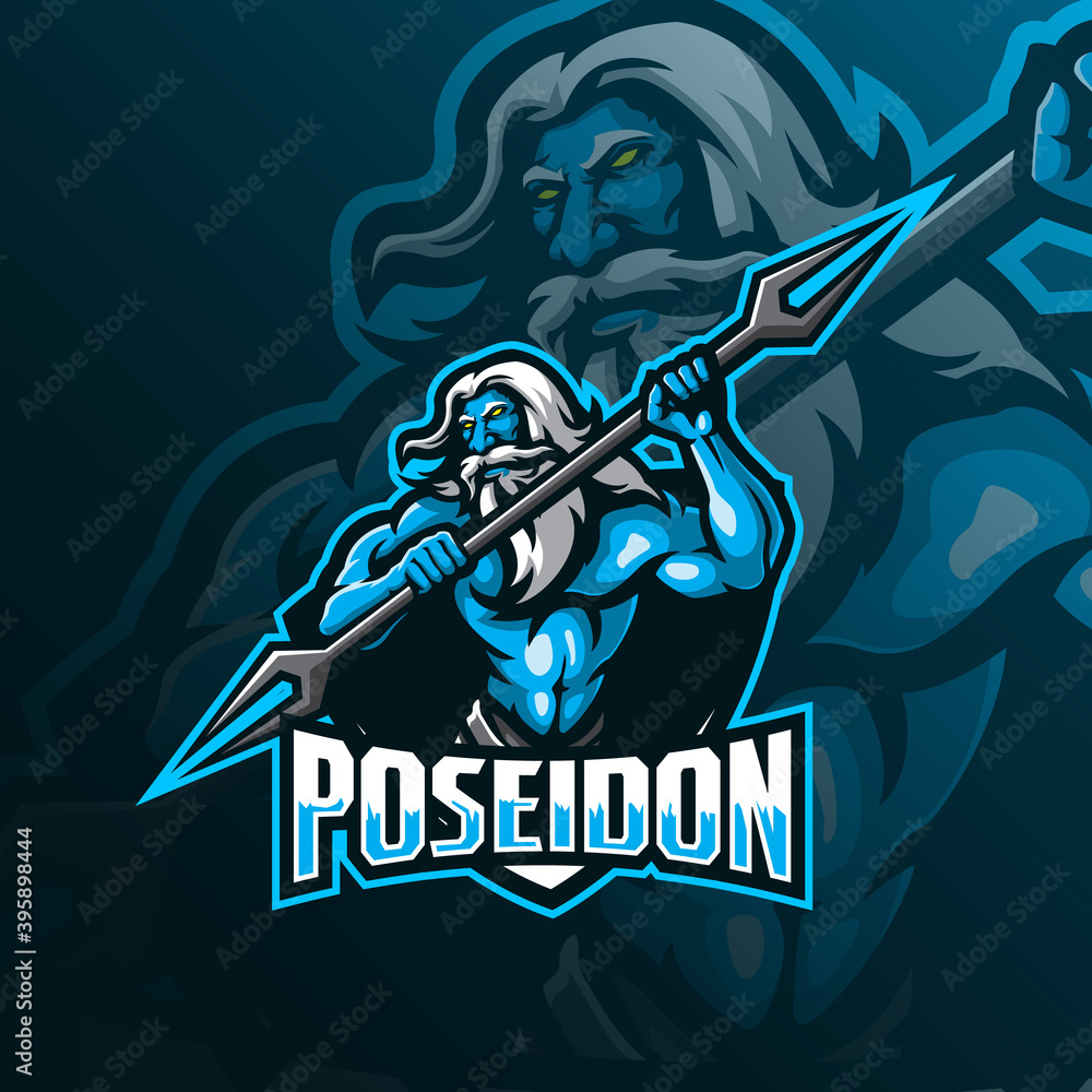 poseidon mascot logo design vector with modern illustration concept ...