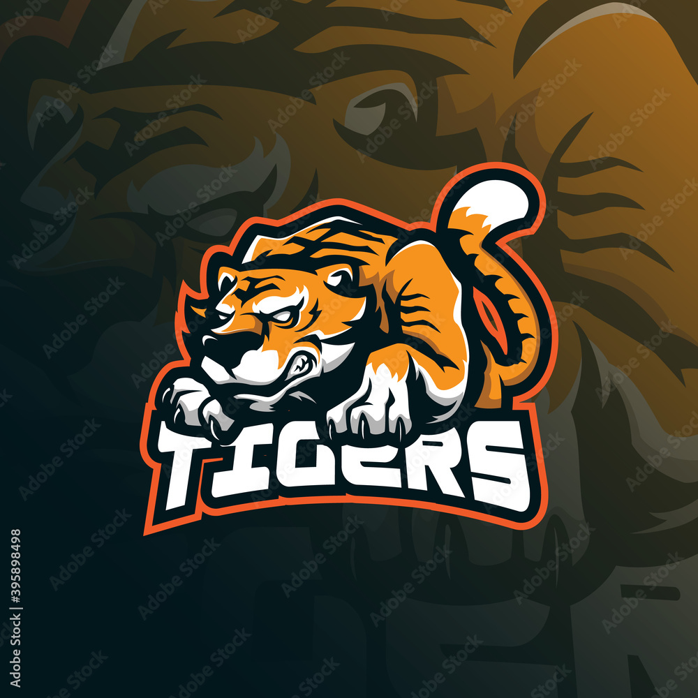 tiger mascot logo design vector with modern illustration concept style ...