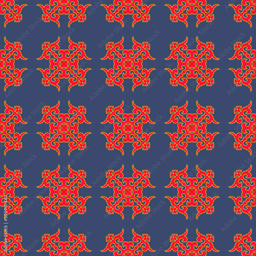 Decorative Asian Folk Seamless Pattern. Ornament of Asian Nomads ...