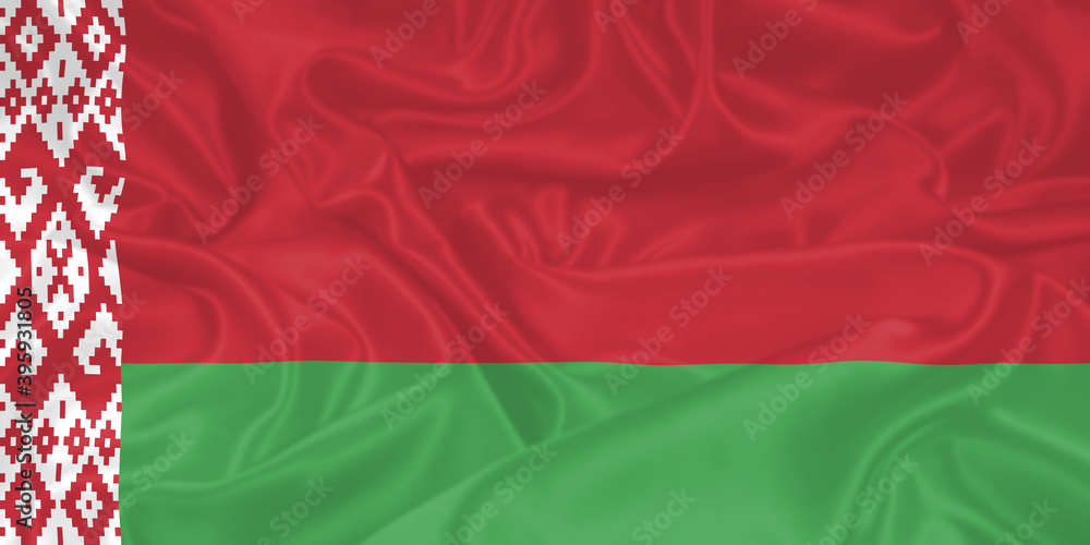 Belarus Flag waving. National flag of Belarus with waves and wind ...