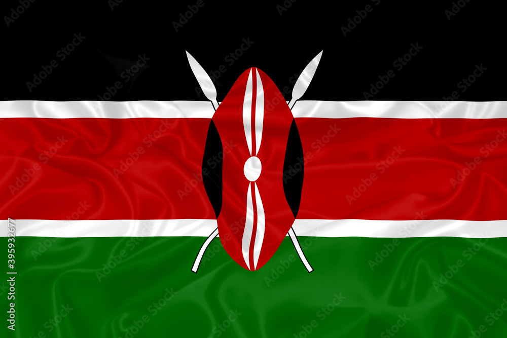 Kenya Flag waving. National flag of Kenya with waves and wind. Official ...