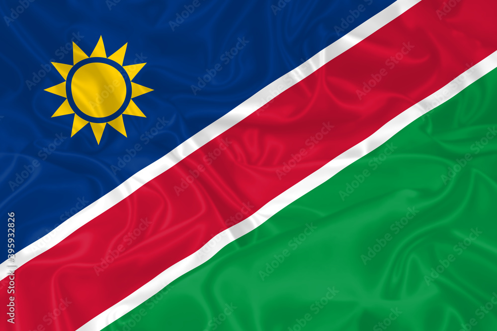Namibia Flag waving. National flag of Namibia with waves and wind ...