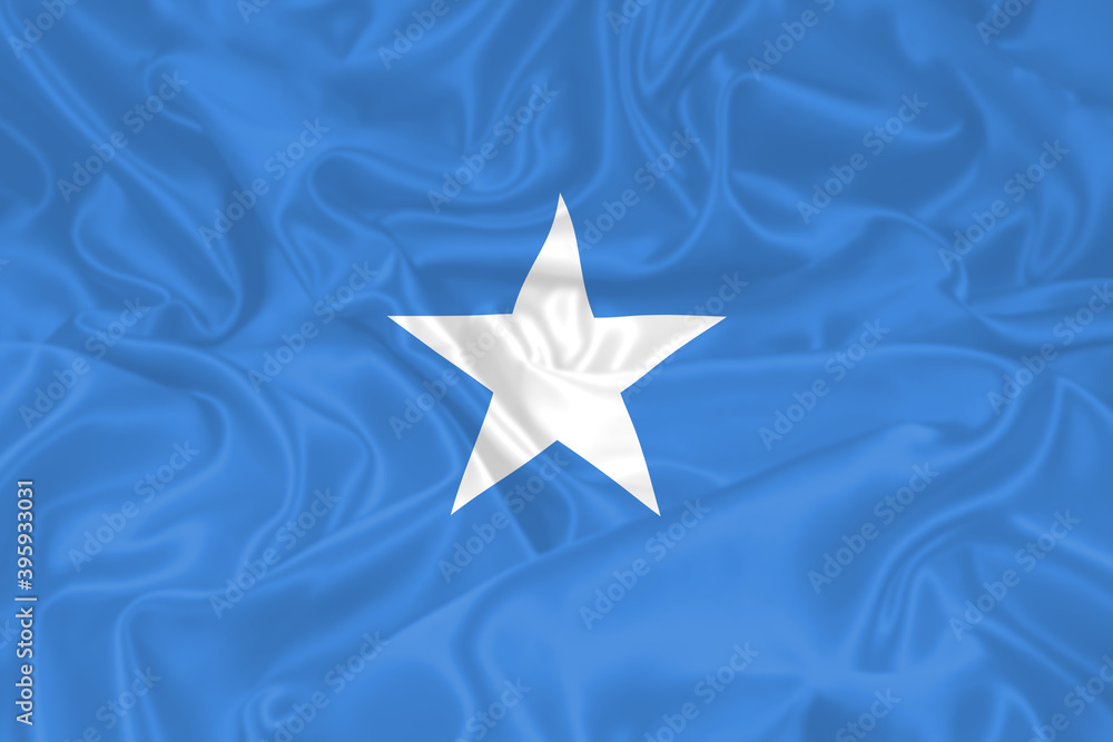 Somalia Flag waving. National flag of Somalia with waves and wind ...