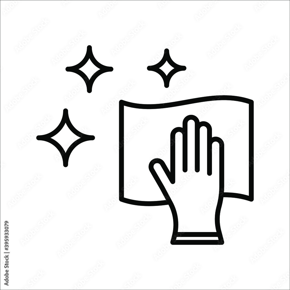 Cleaning with rag line icon. linear style sign for mobile concept and ...