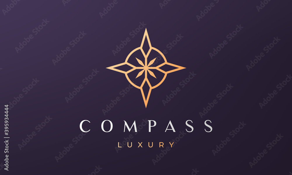 compass logo concept in a modern and luxury style with clean and ...
