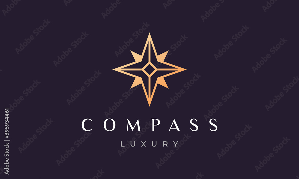 simple compass logo concept in a modern and luxury style Stock Vector ...