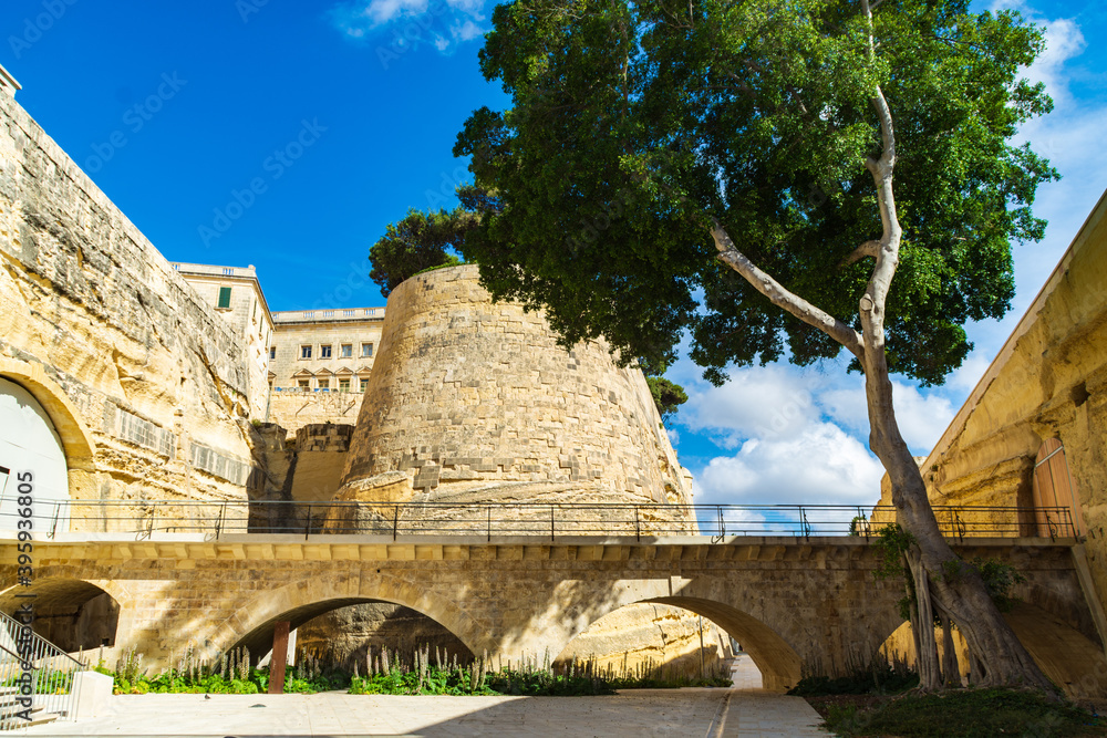 The Railway Bridge crossing the Valletta Ditch in front of Saint james ...