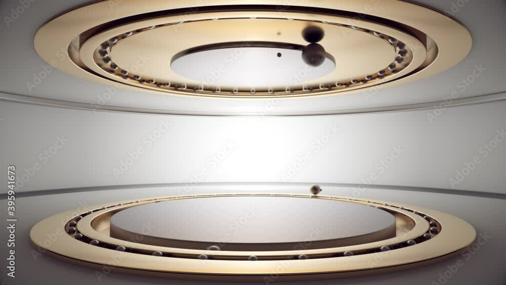 Product scene 3d animation with podium and abstract white background ...