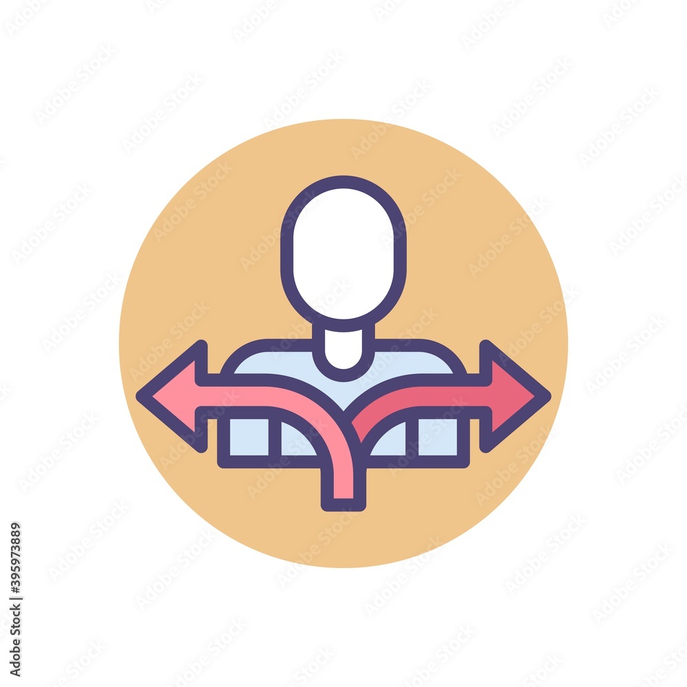 User flow icon illustration in flat design style. Web and mobile app ...