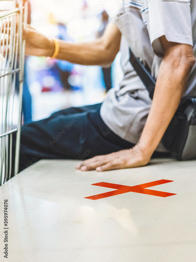 Alternative seating mark for social distance rules in the mall distance ...