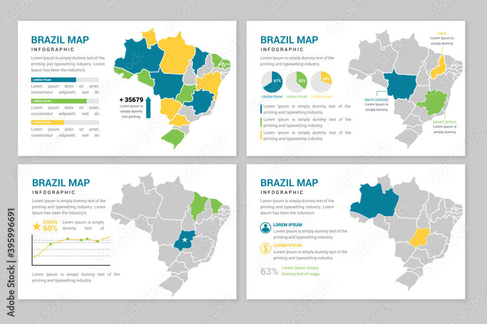 Vetor de flat brazil map infographic do Stock | Adobe Stock