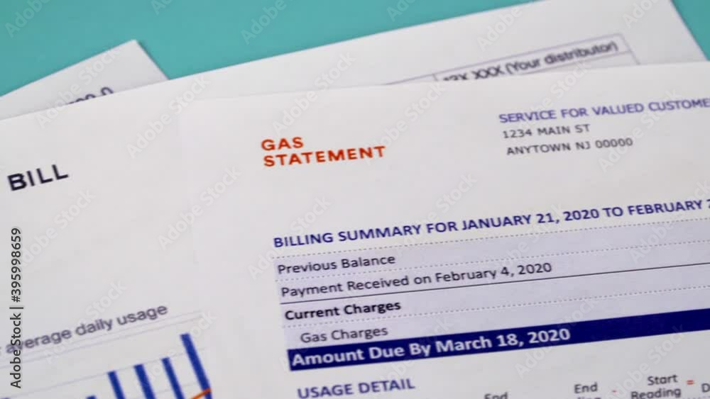 Communal payments. Utility statement, Energy statement, Gas statement ...
