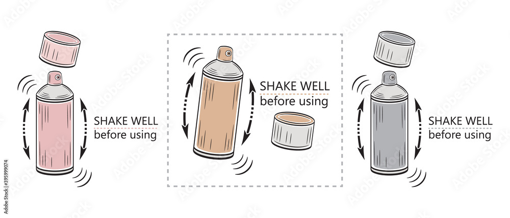 Shake well before using icon set. Spray bottle or aerosol with ...