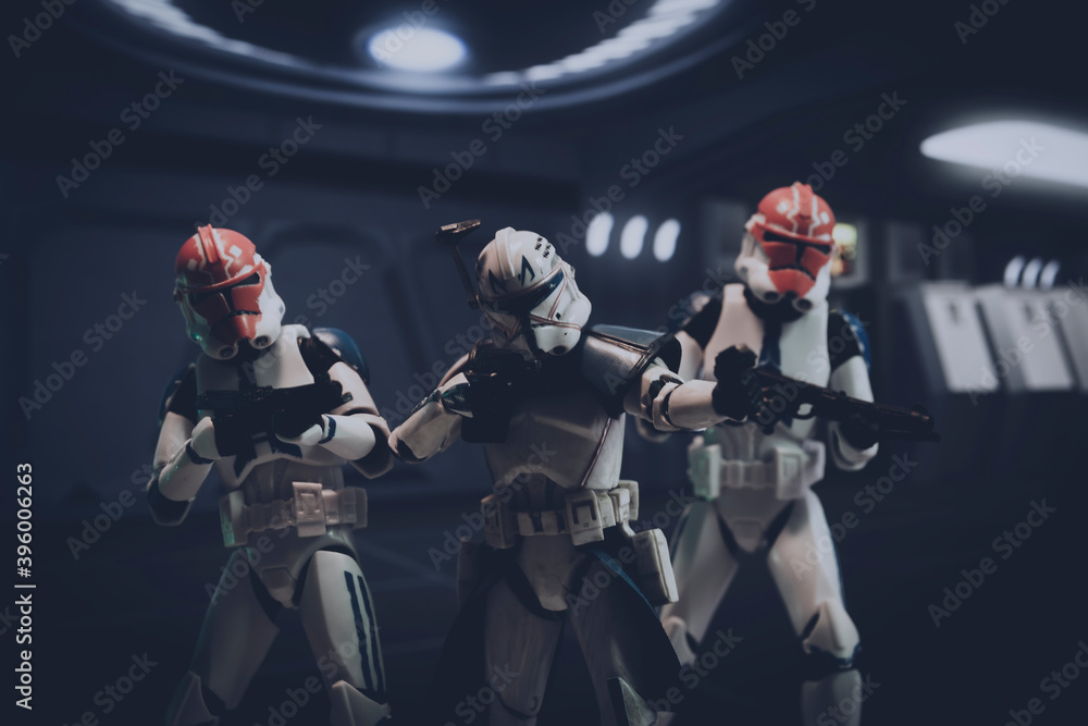 NEW YORK, USA - NOV 25 2020: Captain Rex and members of the 332nd Tano ...