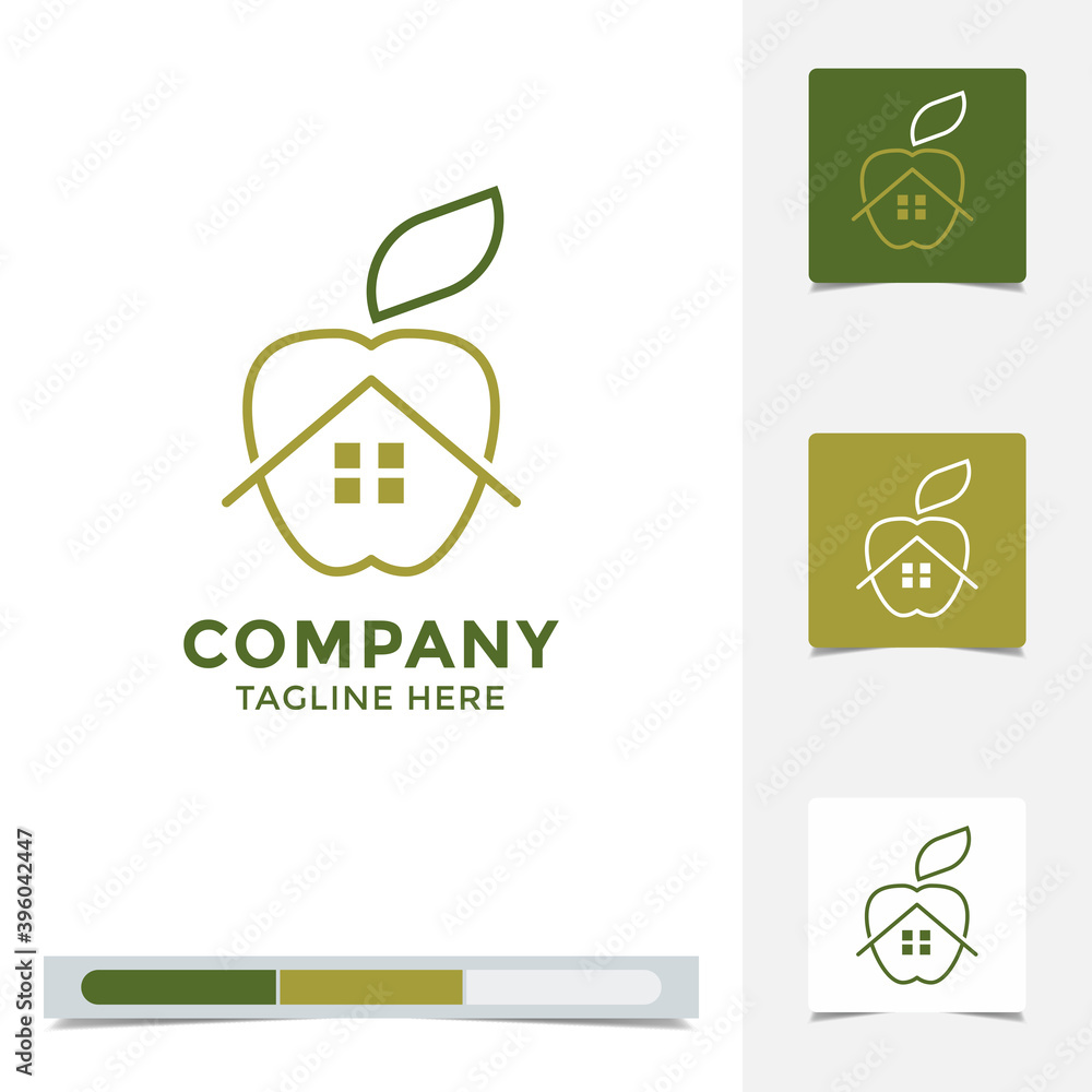 Logo vector design of apple home. Suitable for your business, company ...