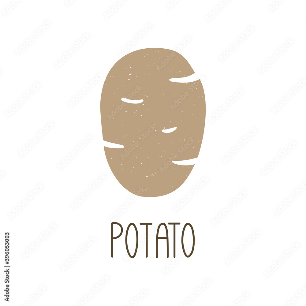 Cute caption potato icon isolated on white background. Colorful ...