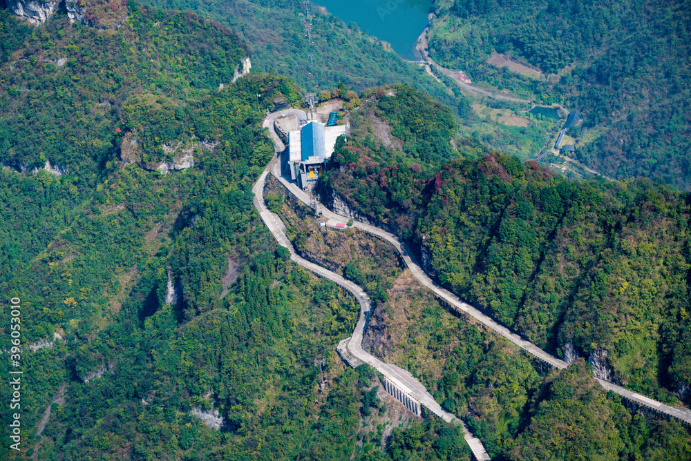 99 curve of Moutain,Beautiful Mountain in China,The winding road of ...