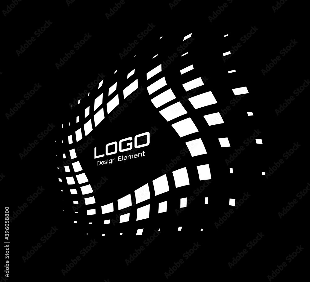 Logo perspective frame. Abstract rectangle dots emblem design element ...