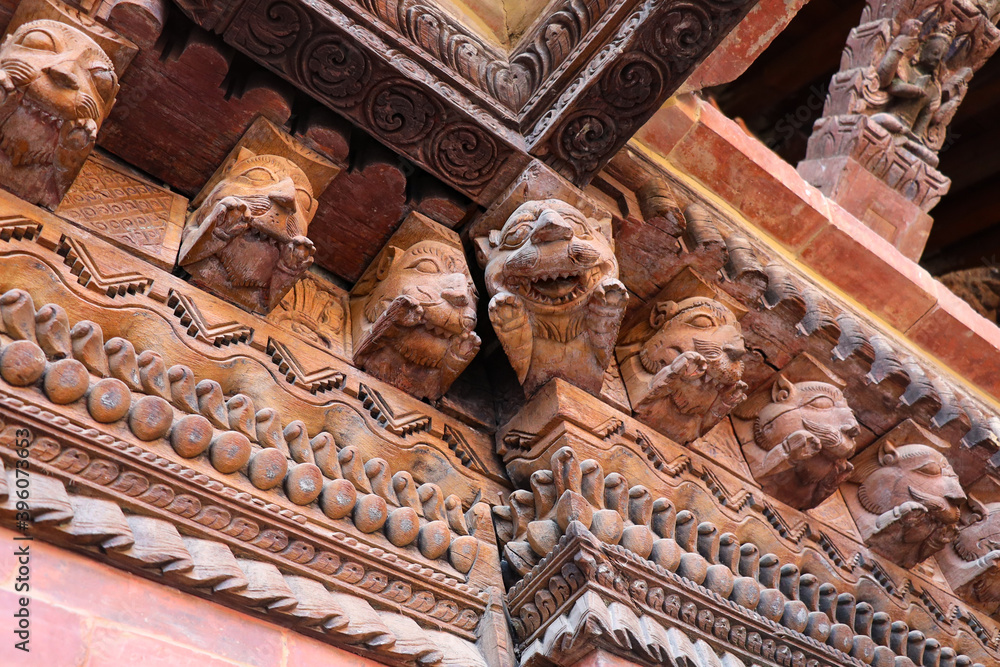 detail of the old palace of Patan, UNESCO world heritage site in ...