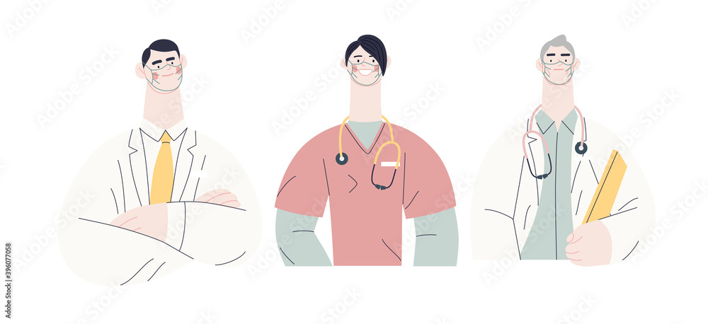 Medical insurance -best doctors -modern flat vector concept digital ...
