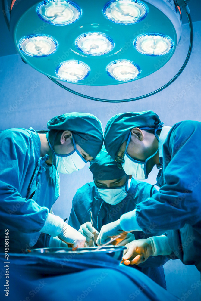 Surgical team or doctor and staff have vivisection in surgery room of ...