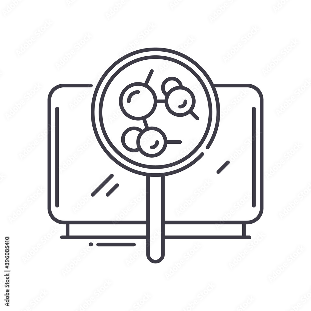 Genetic analysis icon, linear isolated illustration, thin line vector ...