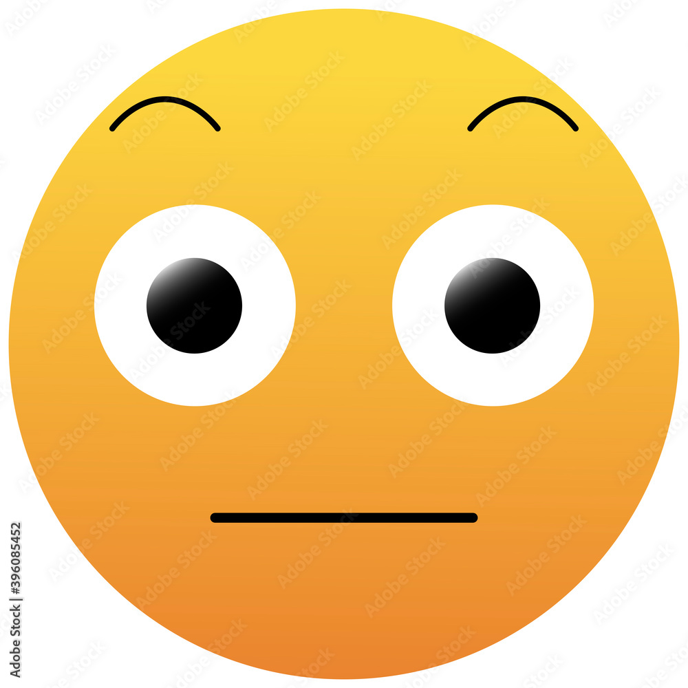 High quality emoticon isolated on white background. Flushed face emoji ...