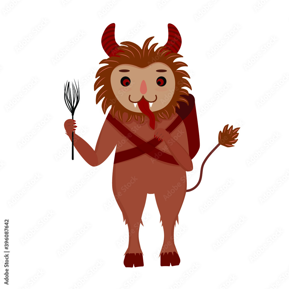 Cute Krampus. Traditional Central European folklore character. St ...