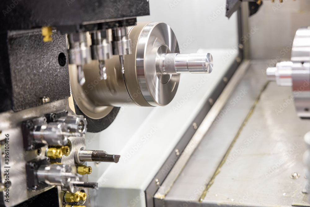 CNC lathe machine multi-tool and 2nd y-axis, Horizontal turning lathe ...