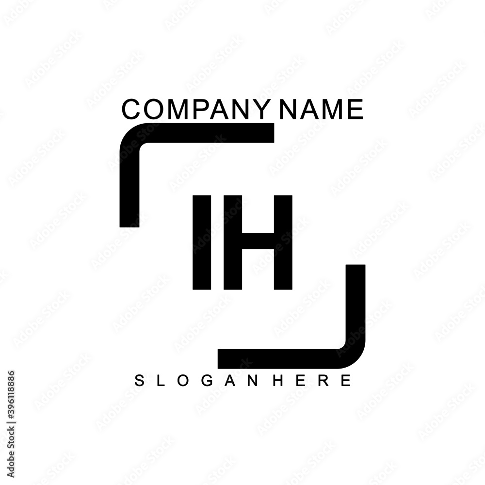 Unique attractive creative modern initial initial based IH letter icon ...