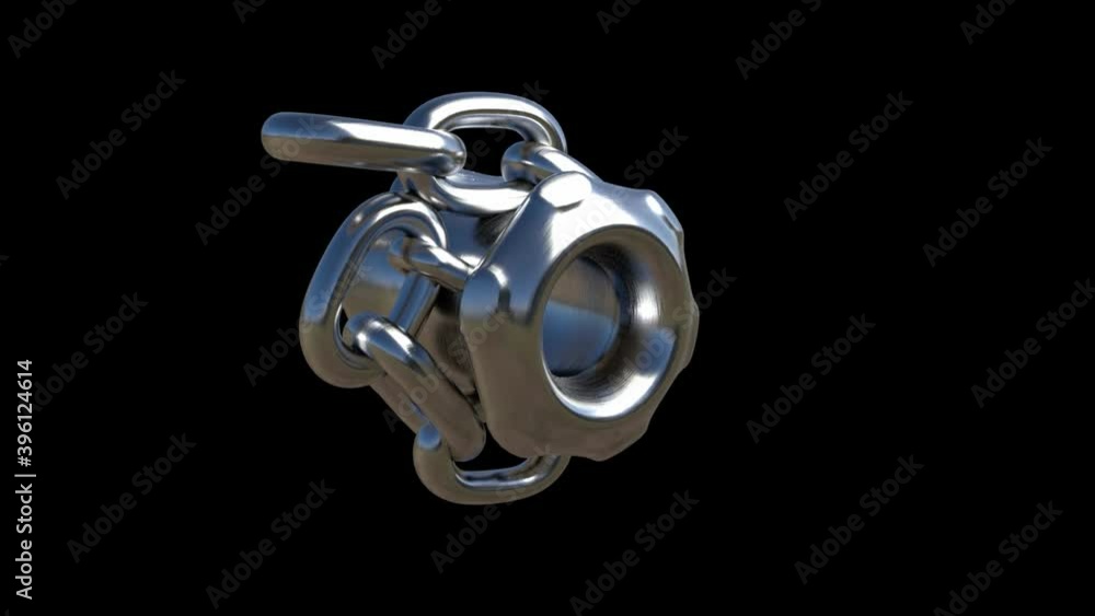 Metal chain or Iron chain, Hyper Realistic 3D animation of Rotating and ...