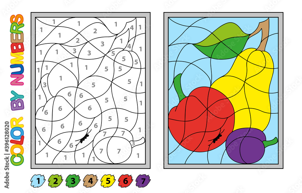 Vetor de We paint by numbers. Puzzle game for children education ...