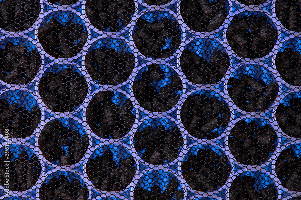 Multi-stage air filter with UV radiation and activated carbon granules ...